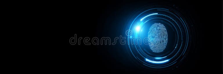 Glowing Fingerprint Scanning Interface with Security Confirmation and ...