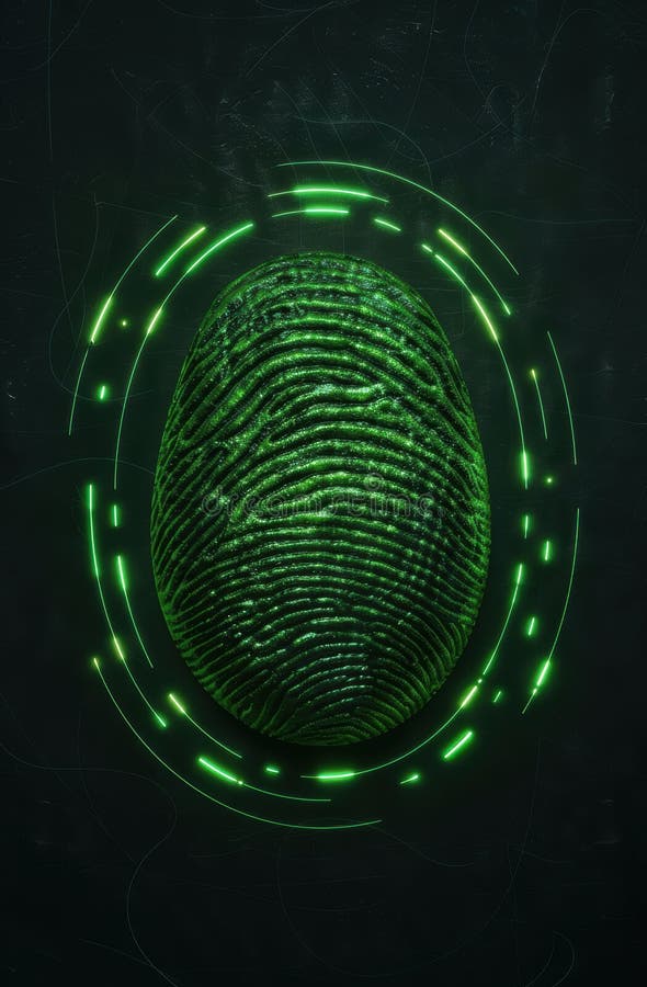 Glowing Fingerprint Scanning Technology Stock Illustration ...