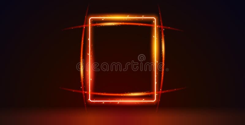 Glowing Fire Bright Rectangle Frame Stock Illustration - Illustration ...