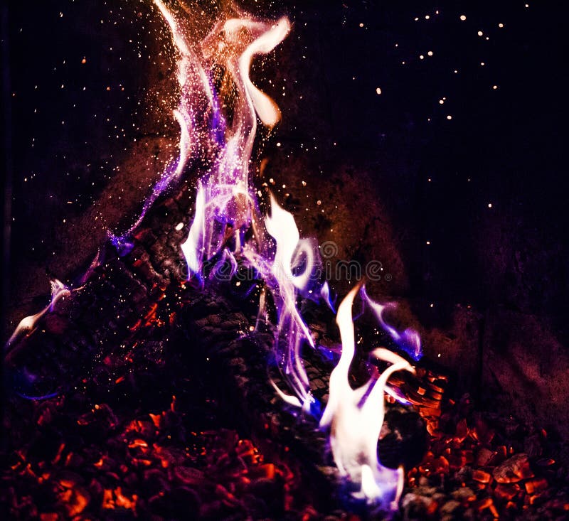 A Glowing Fire in Fireplace Stock Photo - Image of house, winter: 148356300