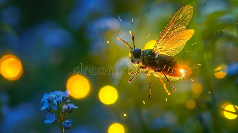 A Glowing Firefly with Its Light Created by the Excitement of Electrons ...