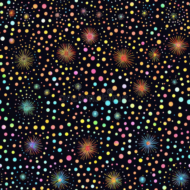 A Glowing Firework Burst Pattern, Where Circles Explode into Colorful ...