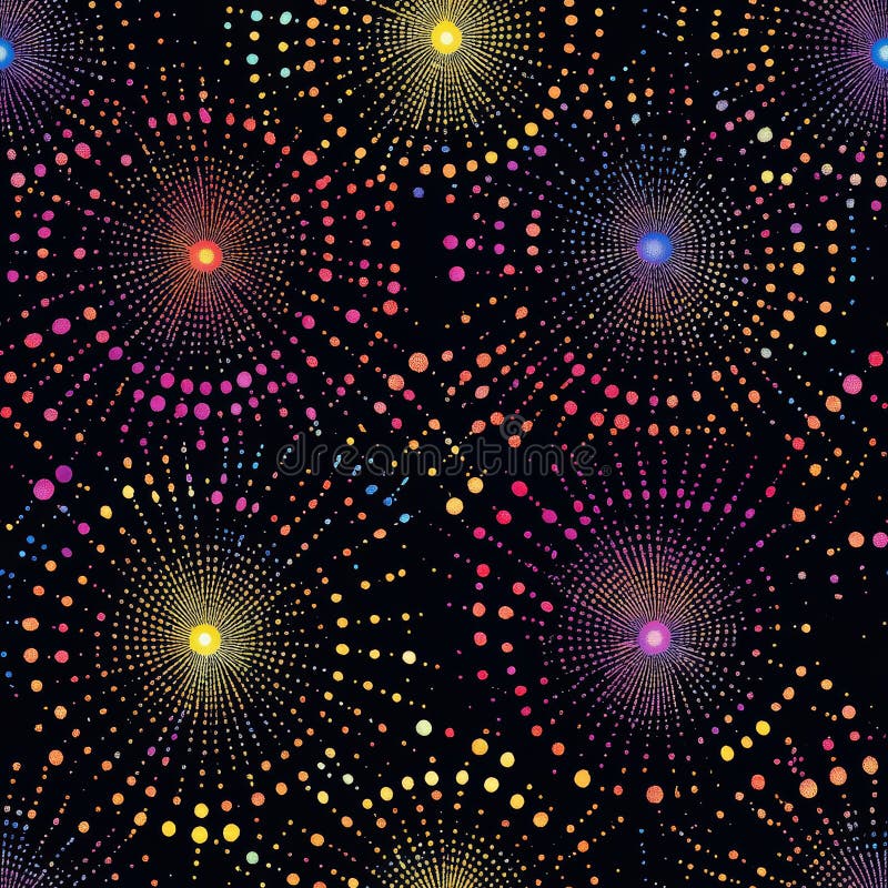 A Glowing Firework Burst Pattern, Where Circles Explode into Colorful ...