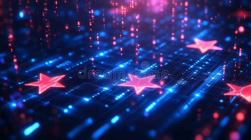 Glowing Five Star Digital Customer Service Review Board Stock Photo ...