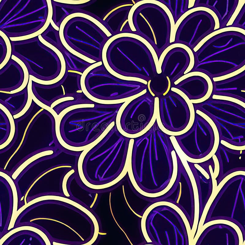 Glowing Floral Pattern for Invitations and Posters. Stock Illustration ...