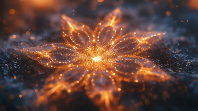 Glowing Flower Pattern Creates Mesmerizing Visual Display with Sparks ...