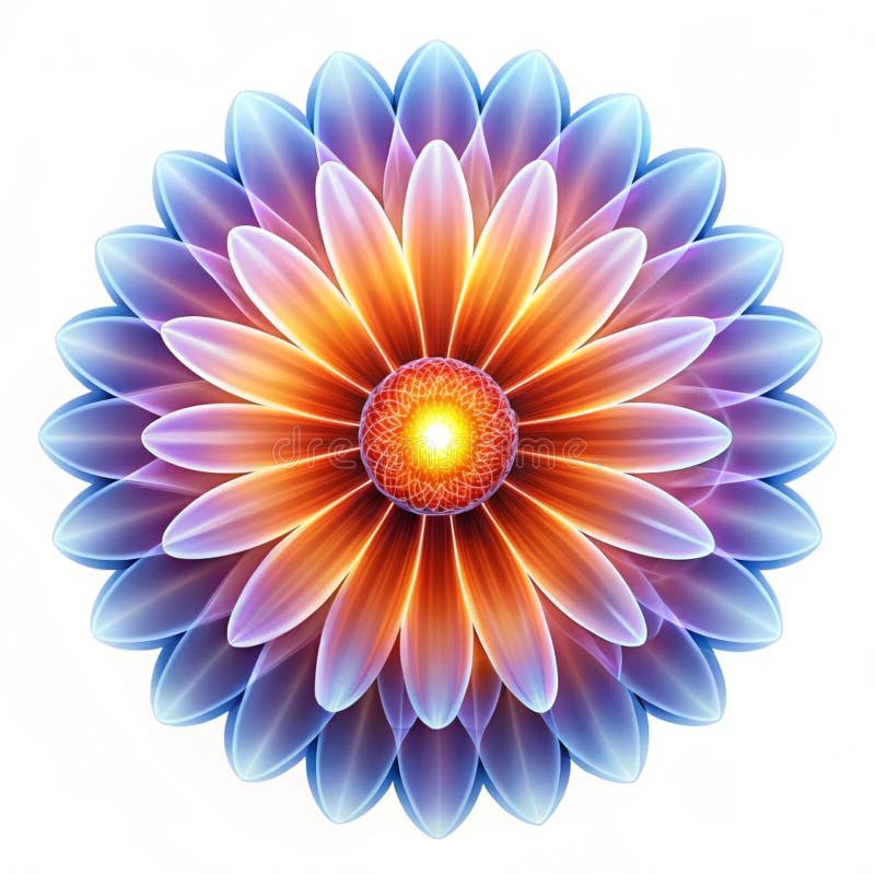Glowing Flower with Rotating Petals Stock Illustration - Illustration of flower, glowing: 367827423