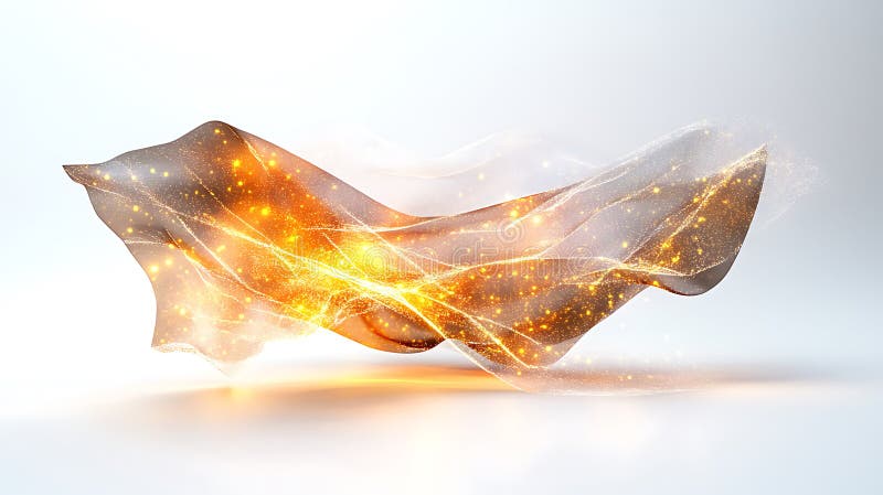 Glowing, Flowing Fabric with Sparkling Highlights and Ethereal Texture ...