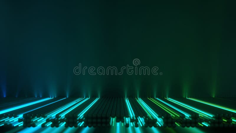 Glowing Fluorescent Lamps 3D Rendering Stock Illustration ...