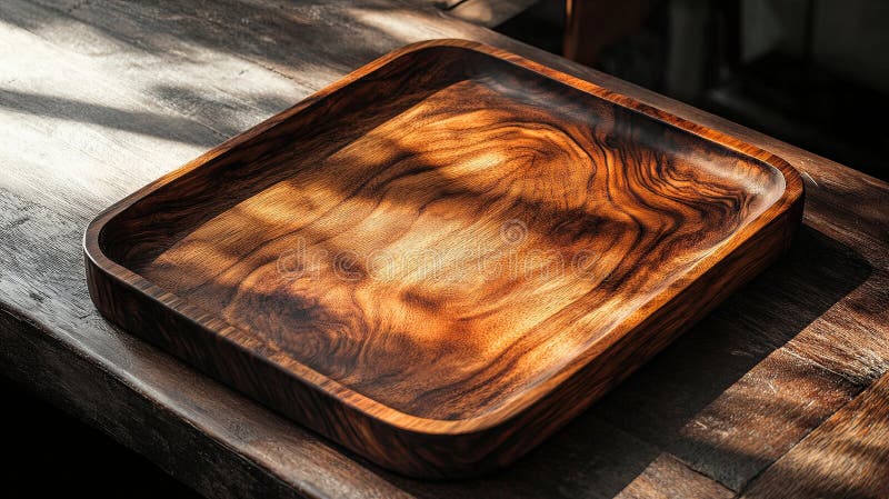 A Glowing Flyer for Handcrafted Wooden Dining Trays Styled with Rustic ...