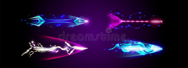 Glowing Flying Arrow with Vfx Motion Effect. Stock Vector ...