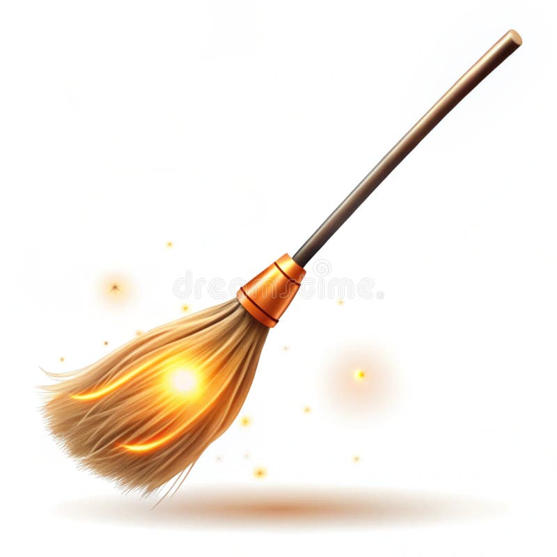 Glowing Flying Broomstick with Animated Movement Stock Illustration ...