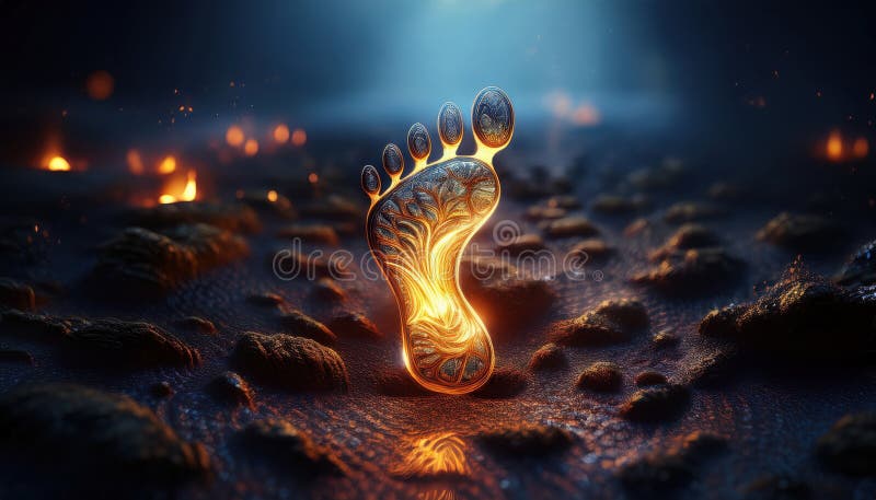 Footprint of Light in a Mystical Stock Photo - Image of whimsical ...