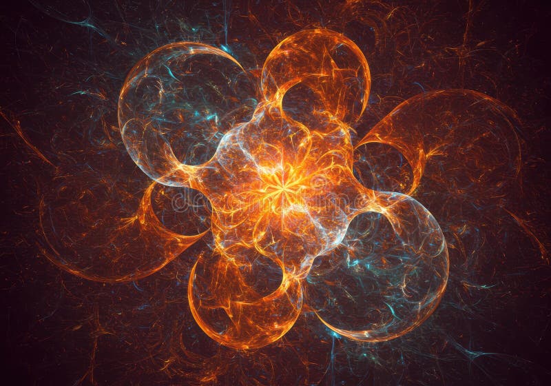 Glowing Fractal Pattern Vivid Colors Ethereal Shapes Dynamic Design ...