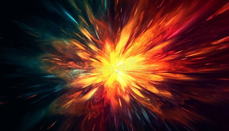 Glowing Fractal Patterns Illuminate Exploding Galaxy Backdrop Generated ...