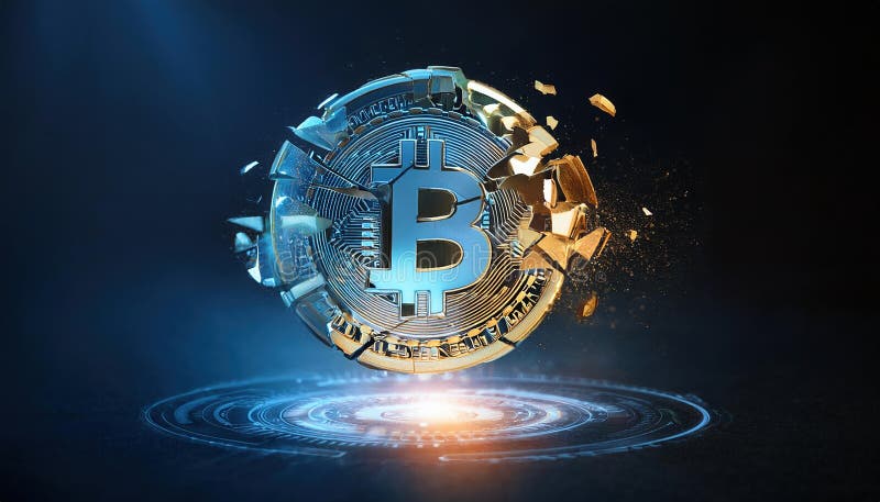 Glowing Fragmented Token Symbol Representing Virtual Asset Risks and ...