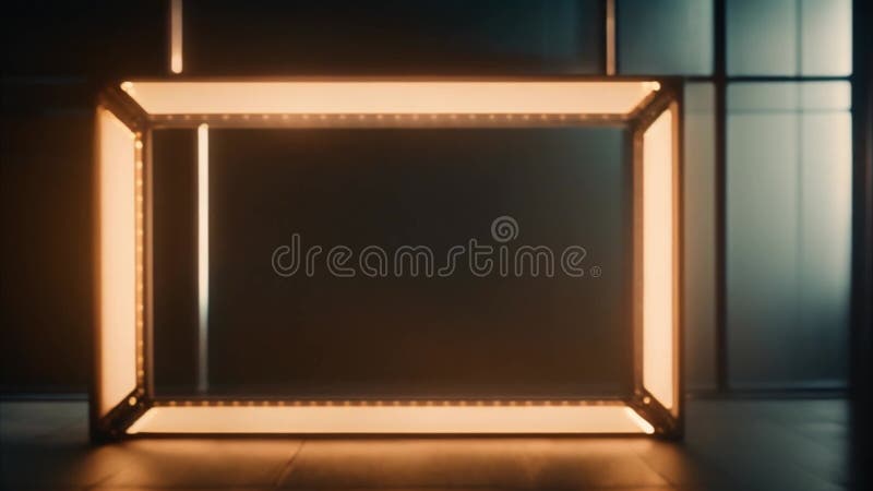 Glowing Frame in a Modern Setting Stock Video - Video of shape, design ...