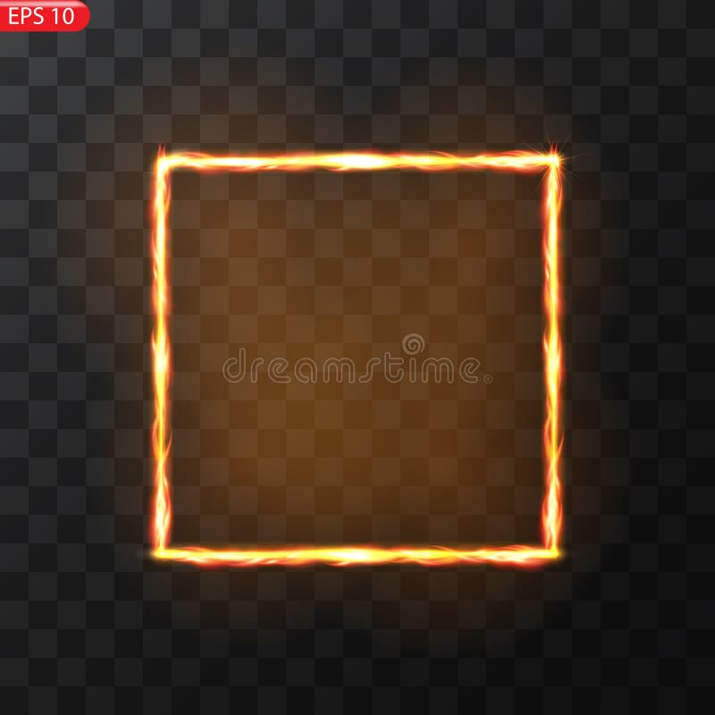 Glowing Frames on Transparent Background. Square Glow Borders ...