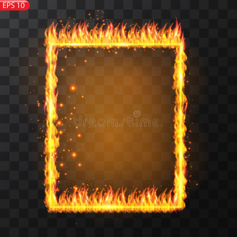 Glowing Frames on Transparent Background. Square Glow Borders ...