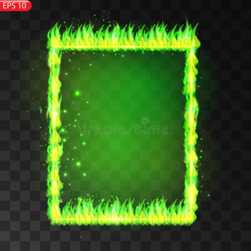 Glowing Frames on Transparent Background. Square Glow Borders ...