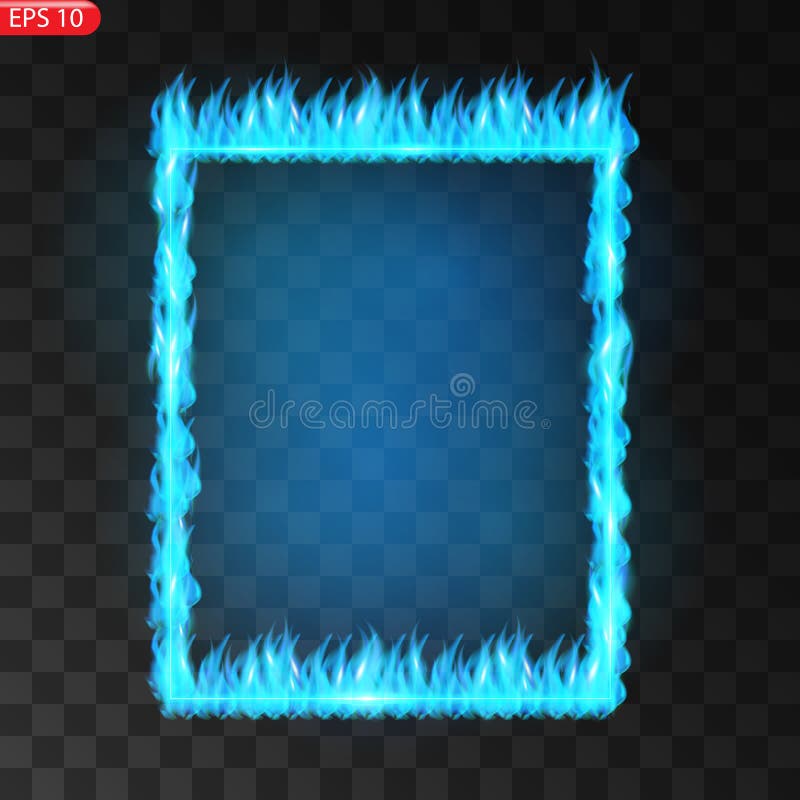 Glowing Frames On Transparent Background. Square Glow Borders ...
