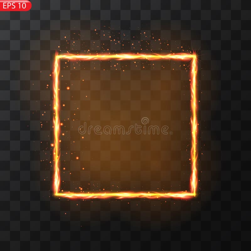 Glowing Frames on Transparent Background. Square Glow Borders ...