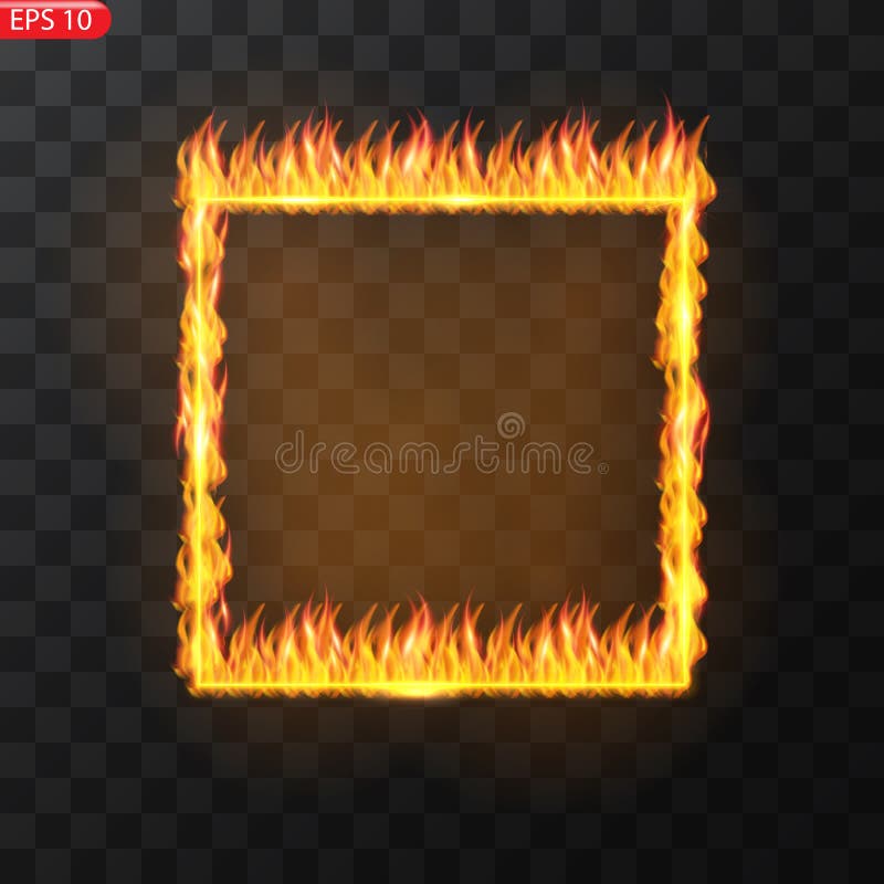 Glowing Frames on Transparent Background. Square Glow Borders ...
