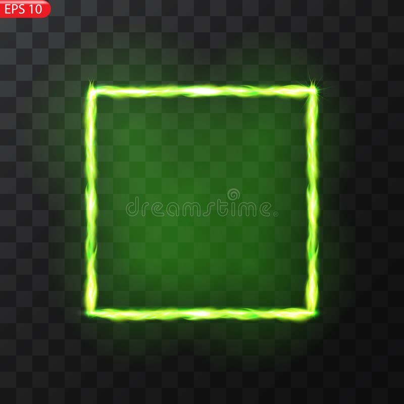 Glowing Frames on Transparent Background. Square Glow Borders ...