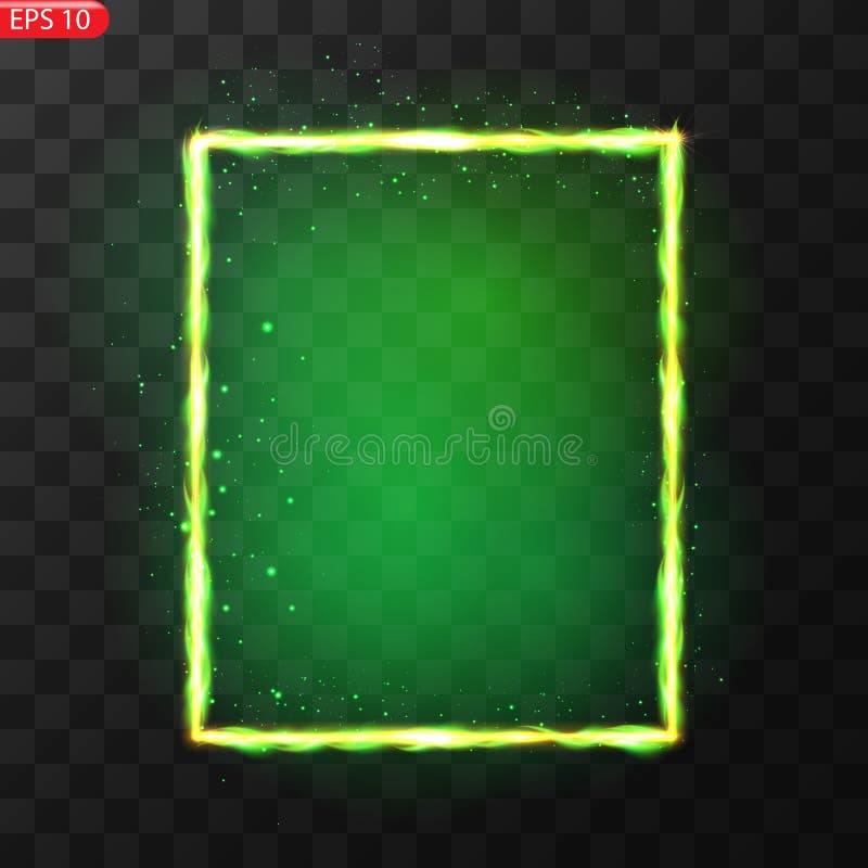 Glowing Frames on Transparent Background. Square Glow Borders ...