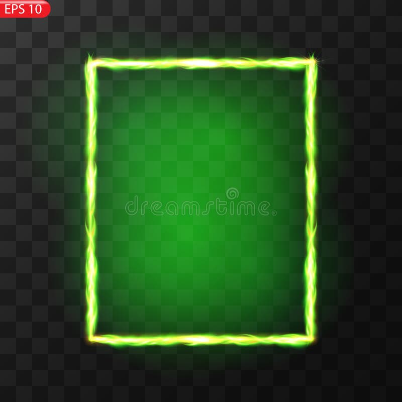 Glowing Frames on Transparent Background. Square Glow Borders ...