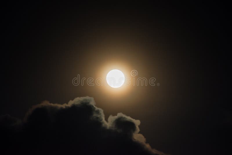 Glowing Full Moon and Clouds Stock Image - Image of nature, close: 45293121