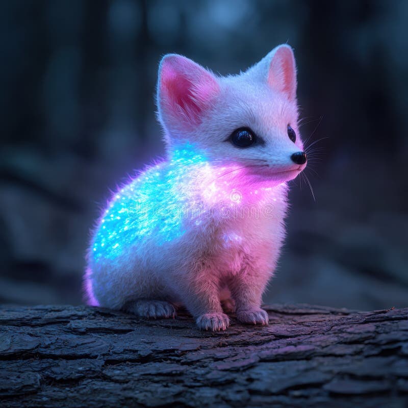 Glowing Furry Creature in the Dark Stock Illustration - Illustration of ...