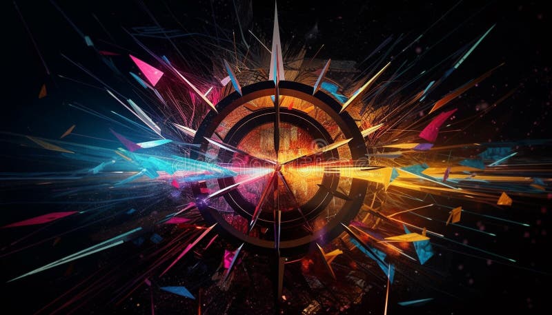 Glowing Futuristic Celebration in Exploding Vibrant Colors Generated by ...