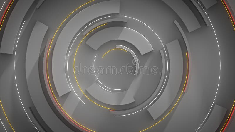 Glowing Futuristic Circular Shape 3D Rendering Illustration Stock ...