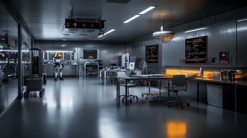 Futuristic Classroom Teaching Ai Skills in a Tech Hub Digital Learning ...