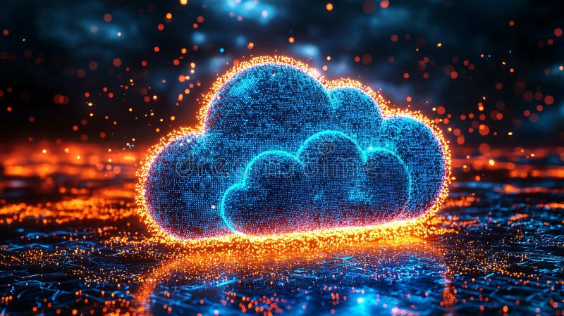 Blue flame cloud stock illustration. Illustration of platform - 374096767