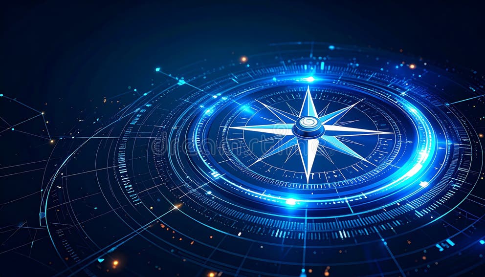 A Glowing, Futuristic Compass on a Digital Interface, Symbolizing ...