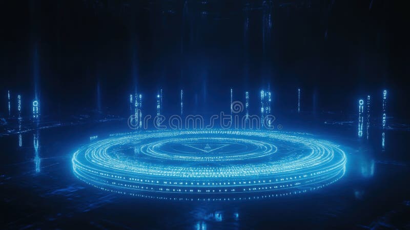 Futuristic Hologram Showing Big Data and Cyber Security Information ...