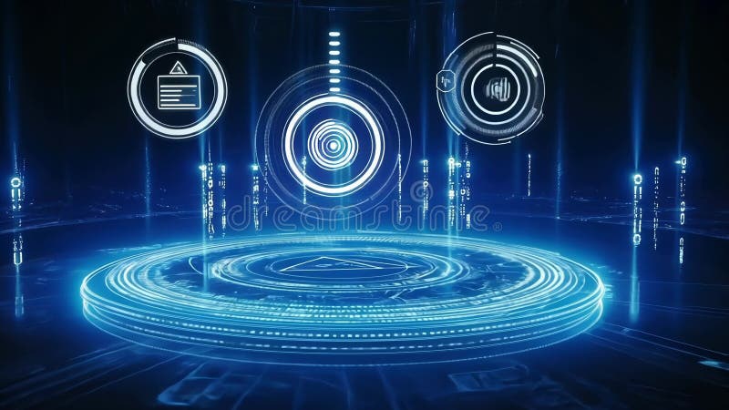 Futuristic Hologram Showing Big Data and Cyber Security Information ...