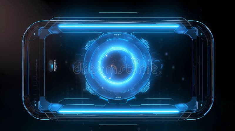 Glowing Futuristic HUD Interface on Dark Background, Technology Concept ...