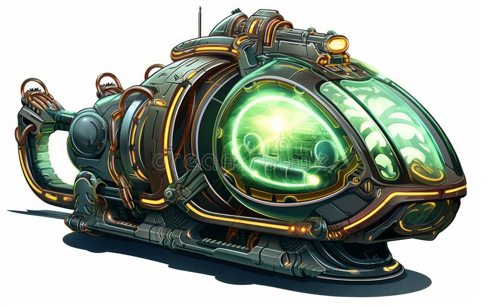 A Glowing Futuristic Object in the Dark Stock Illustration ...