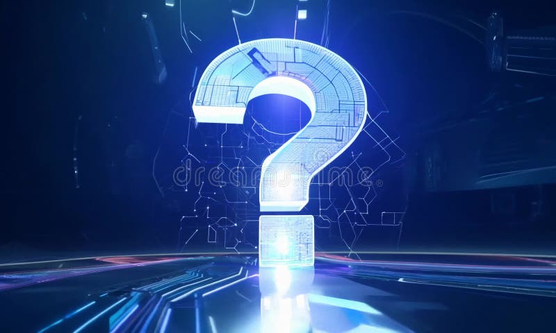 Futuristic Glowing Question Mark in Digital Space Stock Video - Video ...
