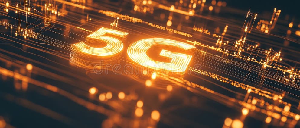 Glowing 5G Network Technology Symbol Stock Illustration - Illustration ...