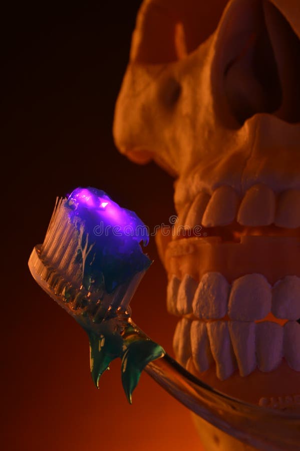Glowing Gel Toothpaste and Lots of Teeth Stock Photo - Image of absurd ...