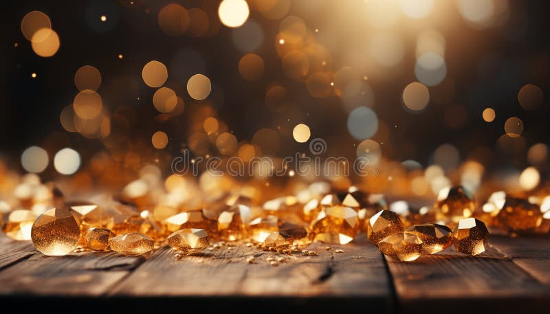 Glowing Gemstone, Bright and Shiny, a Precious Golden Gift Generated by ...