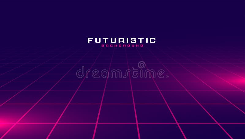 Glowing Geometric Grid Lines Perspective Background Design Stock Vector ...