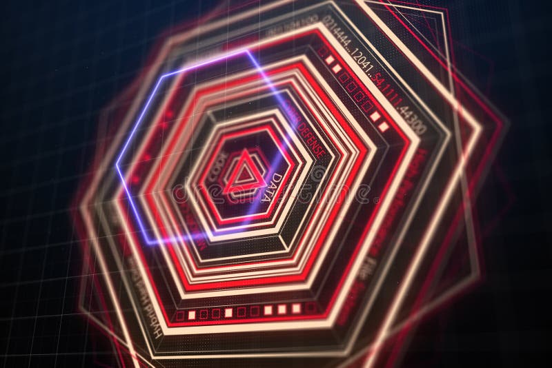 Glowing Geometric Interface Texture Stock Illustration - Illustration ...