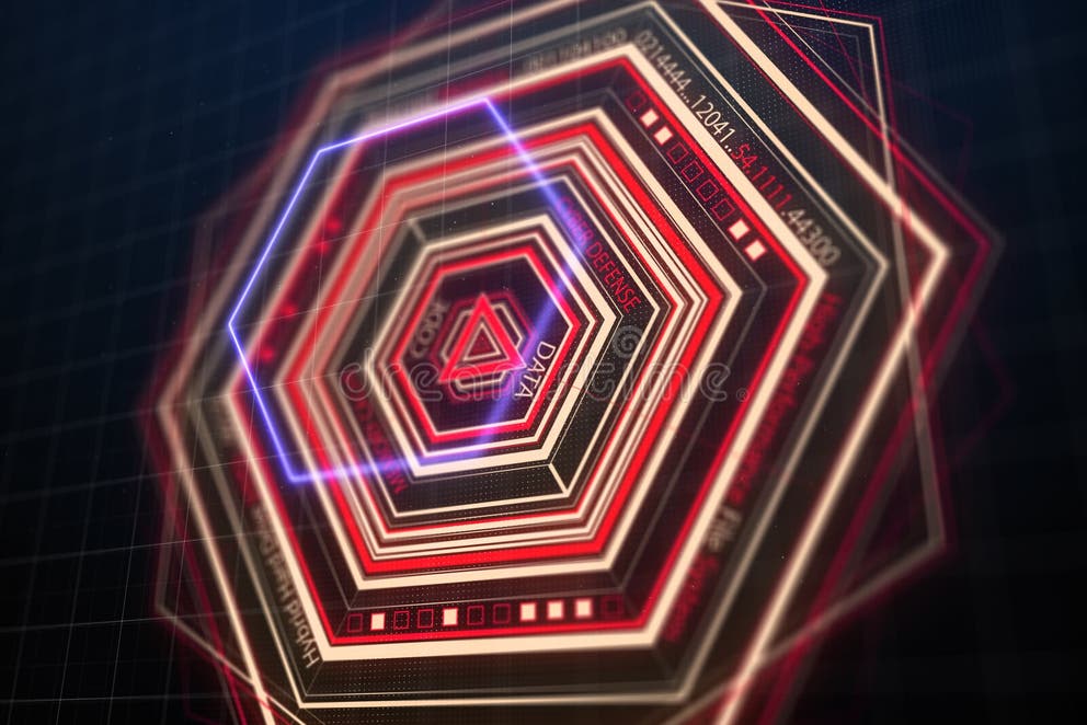 Glowing Geometric Interface Texture Stock Illustration - Illustration ...