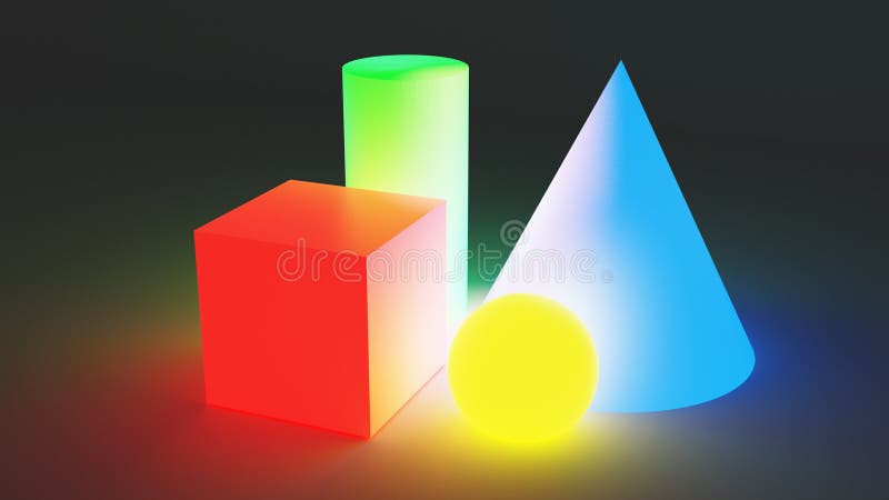 Glowing Geometric Shapes Conceptual Illustration Stock Illustration ...