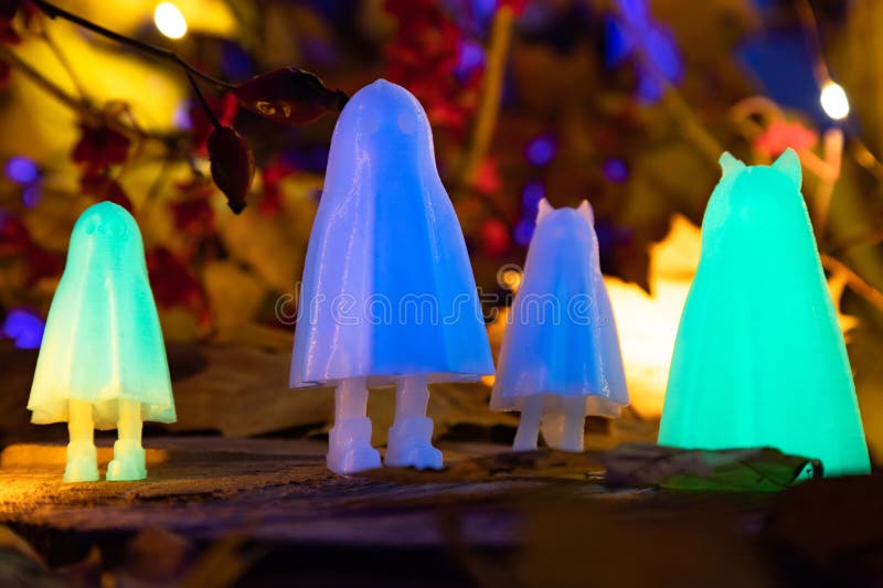 Glowing Ghost in the Fall Foliage, Halloween Stock Photo - Image of ...